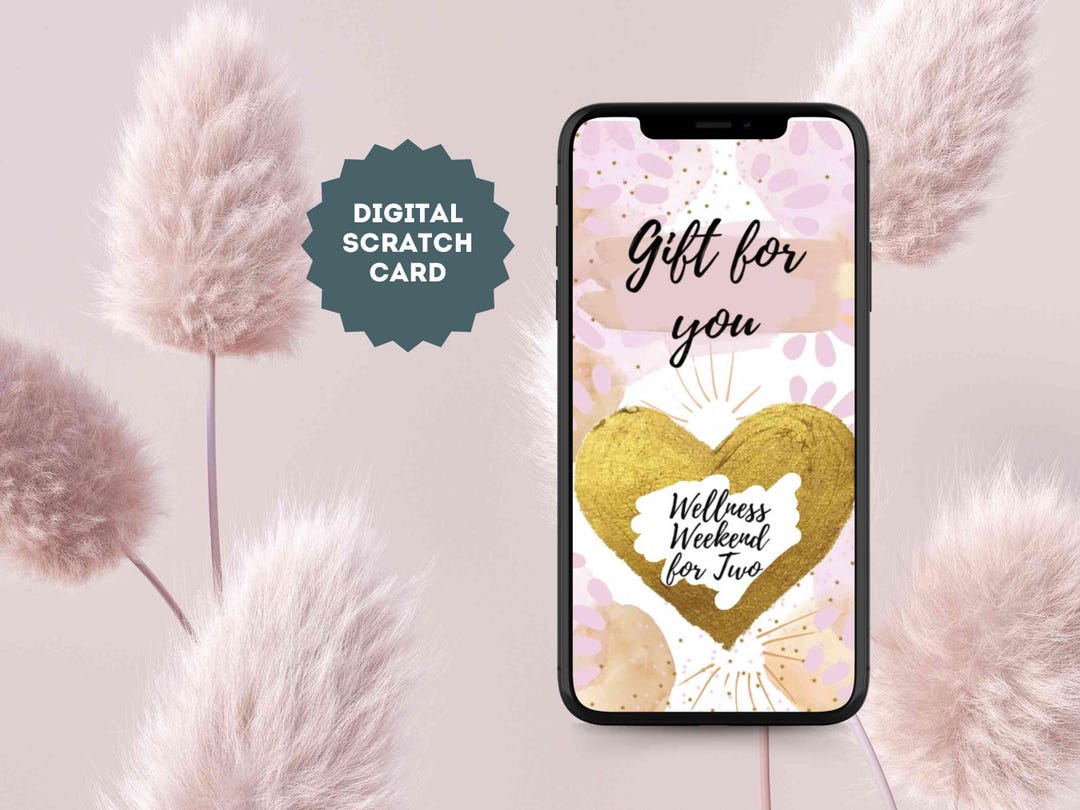 Ecard Digital Scratch off Card Voucher With Golden Heart, Announcement ...