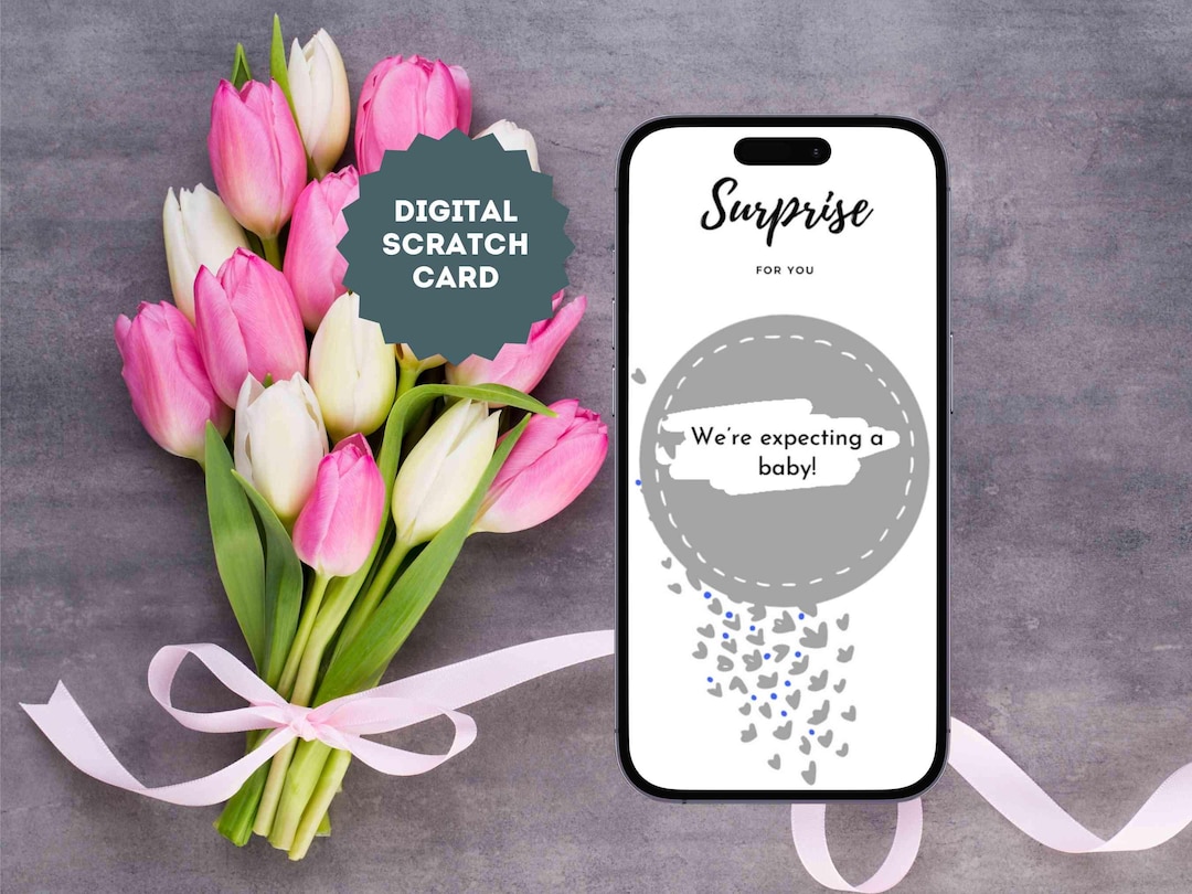 Ecard Digital Scratch off Card Surprise, Announcement, Custom Text ...