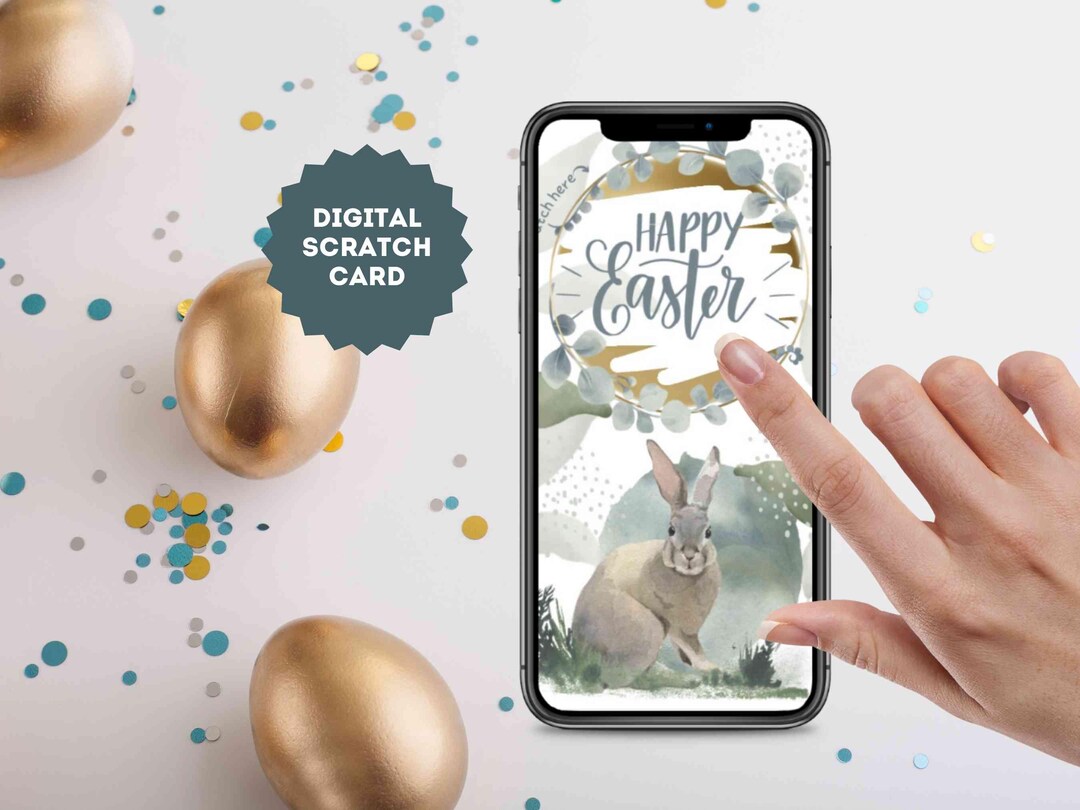 Ecard Digital Scratch off Happy Easter Scratch off Ticket, Watercolor ...