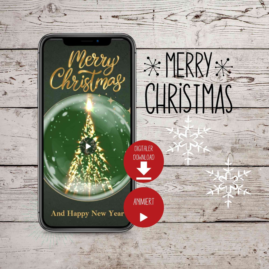 Ecard Animated Digital Christmas Card Greeting Card With Golden ...