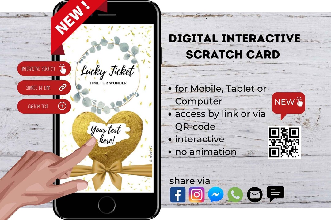 Interactive Digital Scratch off Card Lucky Ticket - Etsy