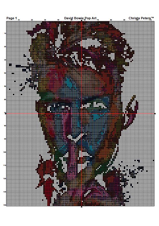 8x10" David Bowie Pop Art Cross Stitch Pattern | Digital Download | PDF ...