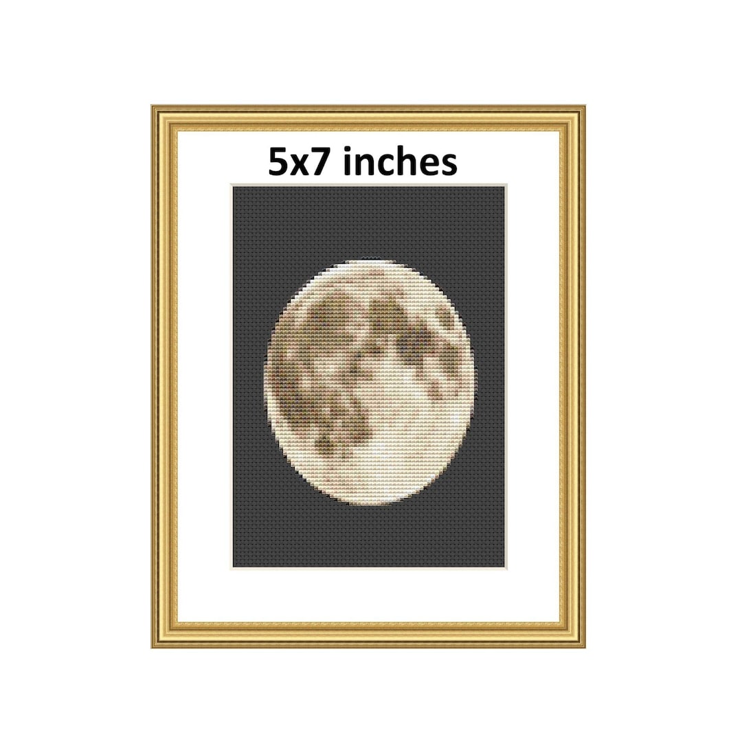 5x7" Full Moon Cross Stitch Pattern | Digital Download | PDF - Etsy