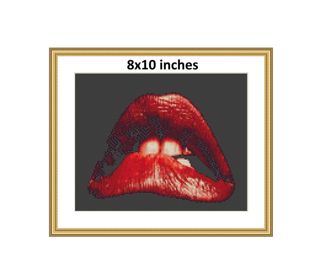 8x10" RHPS Lips Cross Stitch Pattern | Let There Be Lips | Digital ...