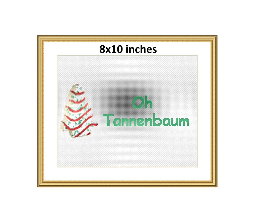 8x10" Oh Tannenbaum Cross Stitch Pattern | Digital Download | PDF - Etsy
