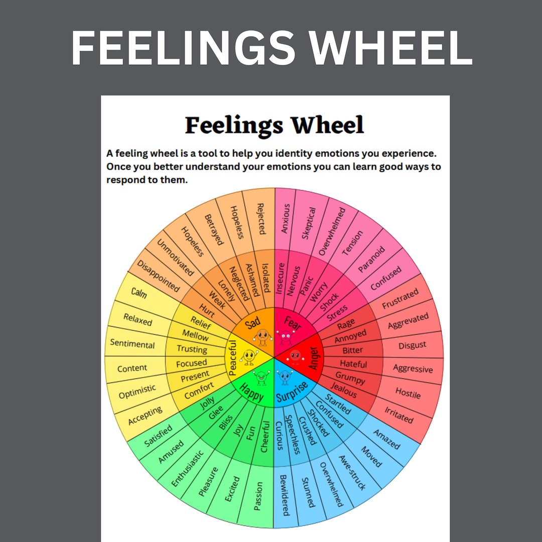 Feelings Wheel Chart Poster For Therapy, Emotions How Are, 44% OFF