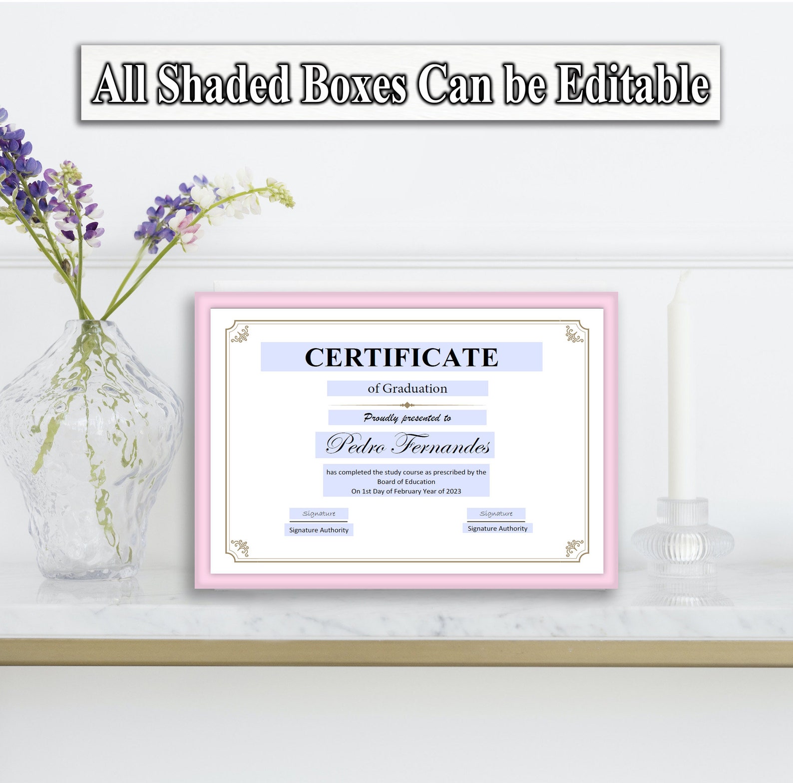 Editable Diploma Template Modern Design Diploma - Etsy