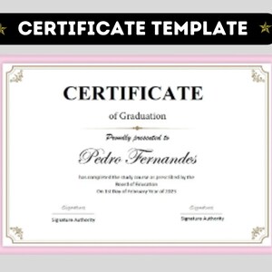 Editable Diploma Template Modern Design Diploma - Etsy