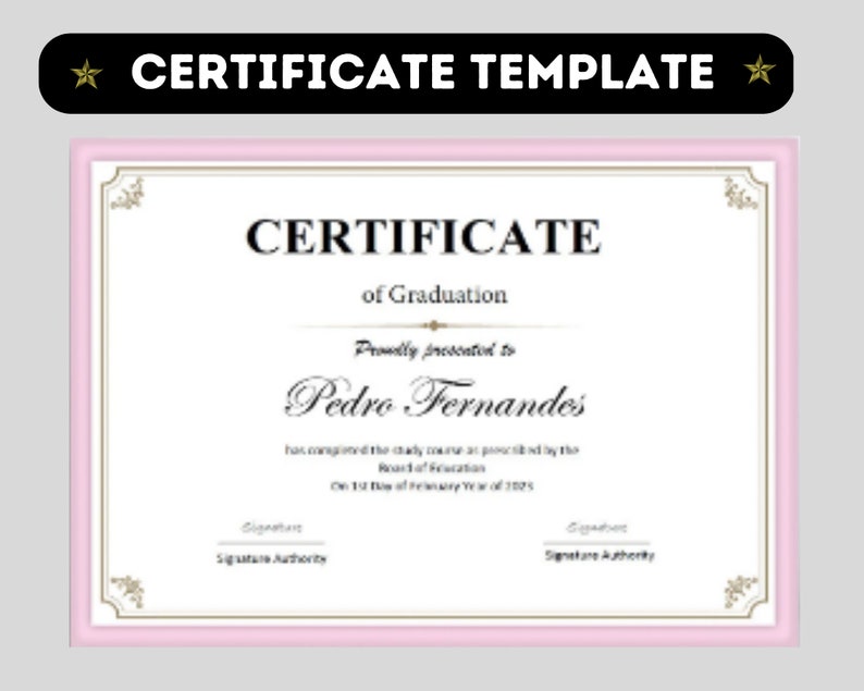 Editable Diploma Template Modern Design Diploma - Etsy