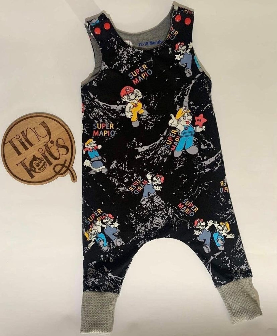 Super Mario Bros Nintendo Luigi Baby Toddler Romper Jumpsuit Size 12-18 ...