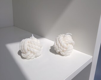 Small Knot Candle Rope Knot Woll Candle Small Ball of Wool - Etsy