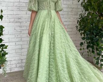 Green Cottagecore Prom Dress - Etsy