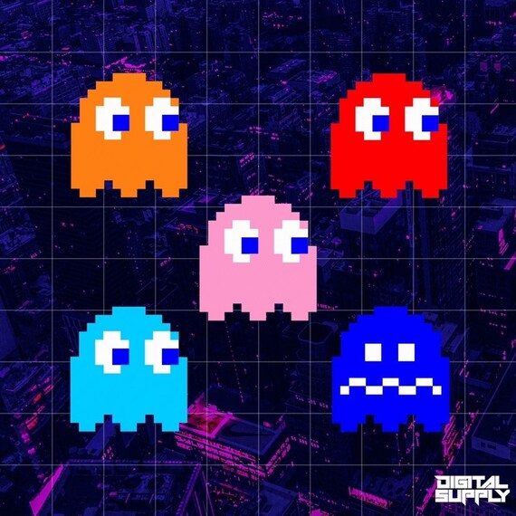 5 Ghost 8 Bit Video Game Twitch Retro Gamer Streamer Digital - Etsy