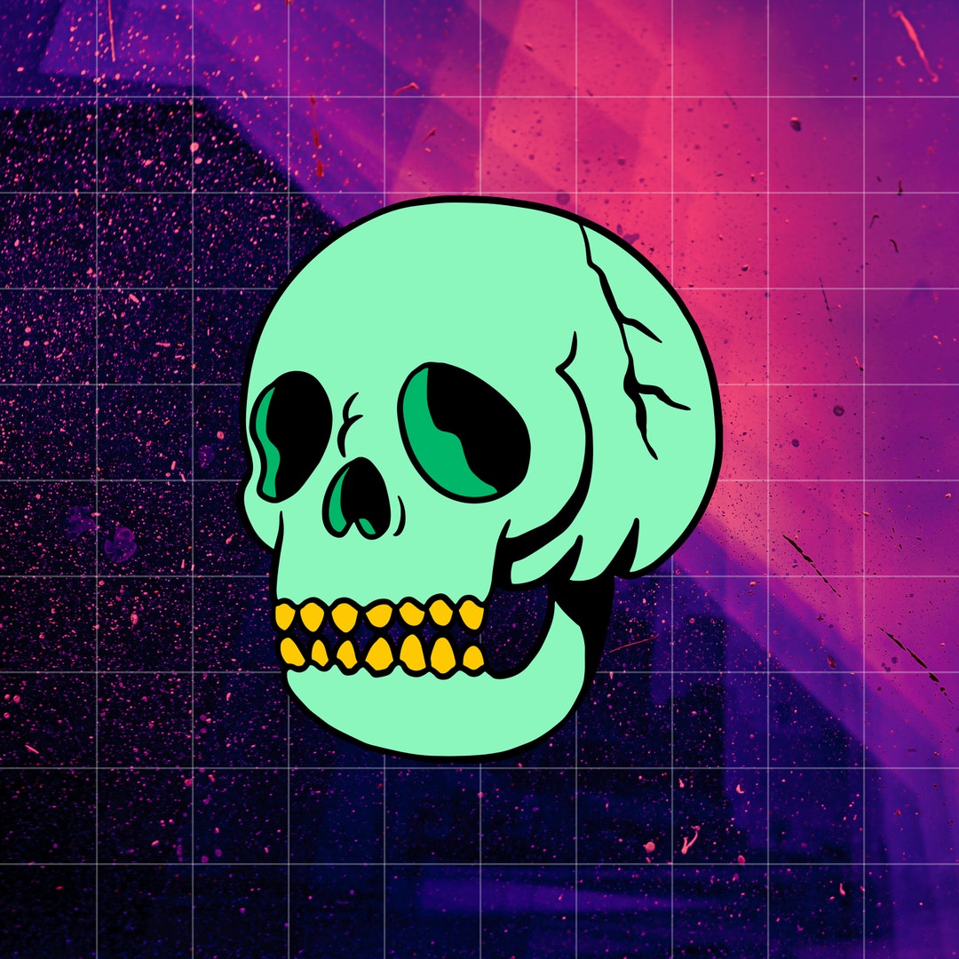 Green Skull Gold Teeth PNG Digital Download - Etsy