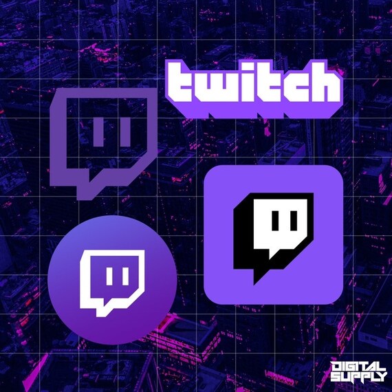 4 Social Media Network Twitch Icons Gamer Streamer Digital - Etsy