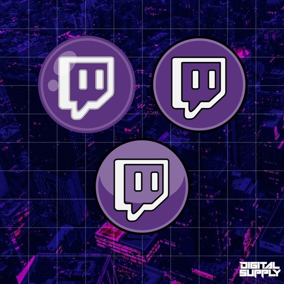 3 Social Media Network Twitch Icons Gamer Streamer Digital - Etsy