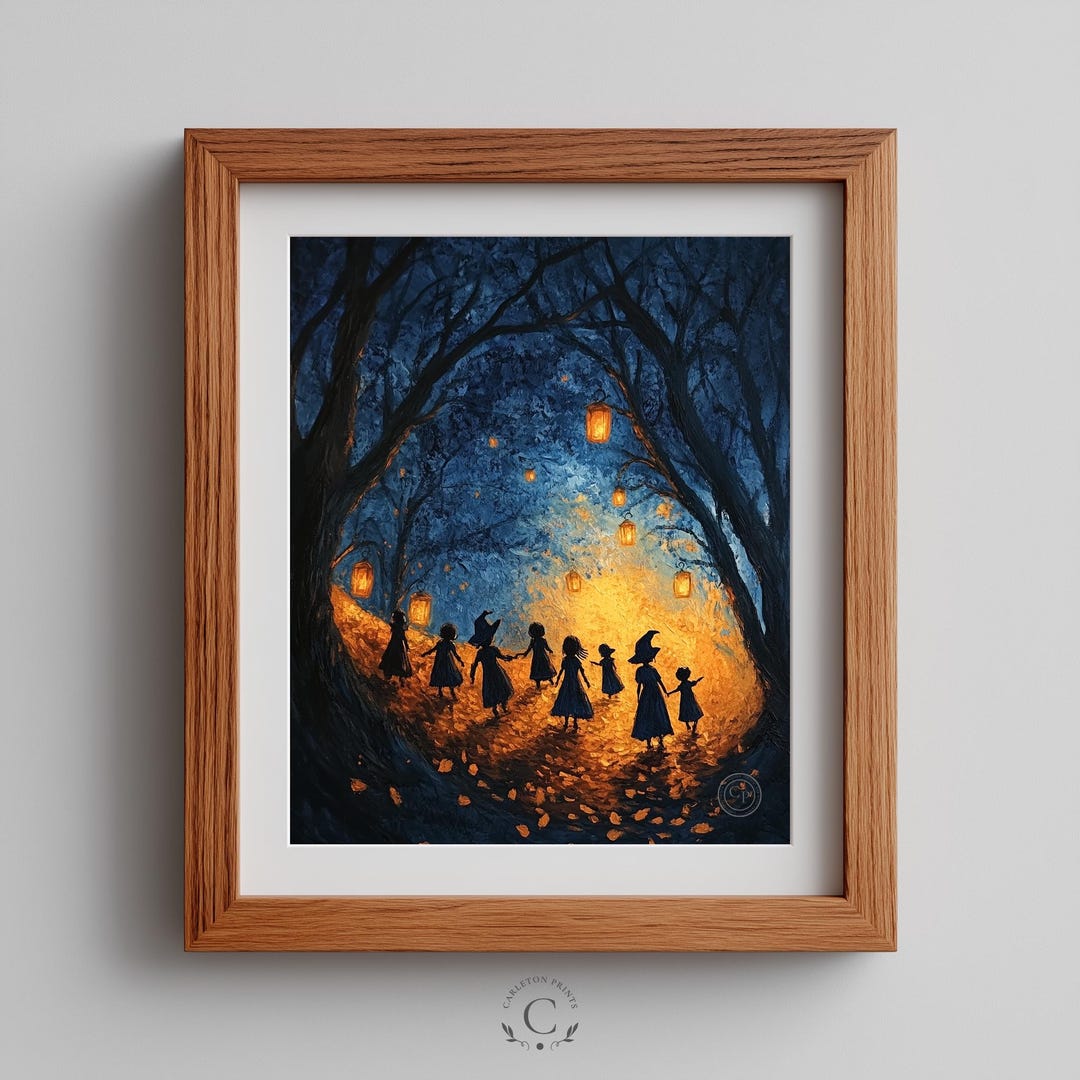 Halloween Night Silhouette Art - Families in the Forest, a Spooky ...