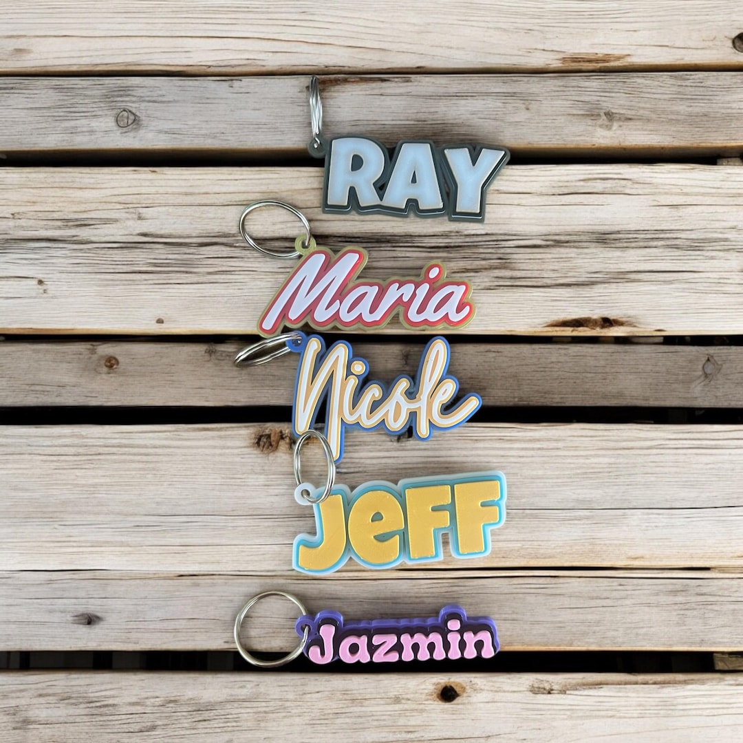 Custom 3D Printed Name Keychain, Unique 3D Printed Name Keychain ...