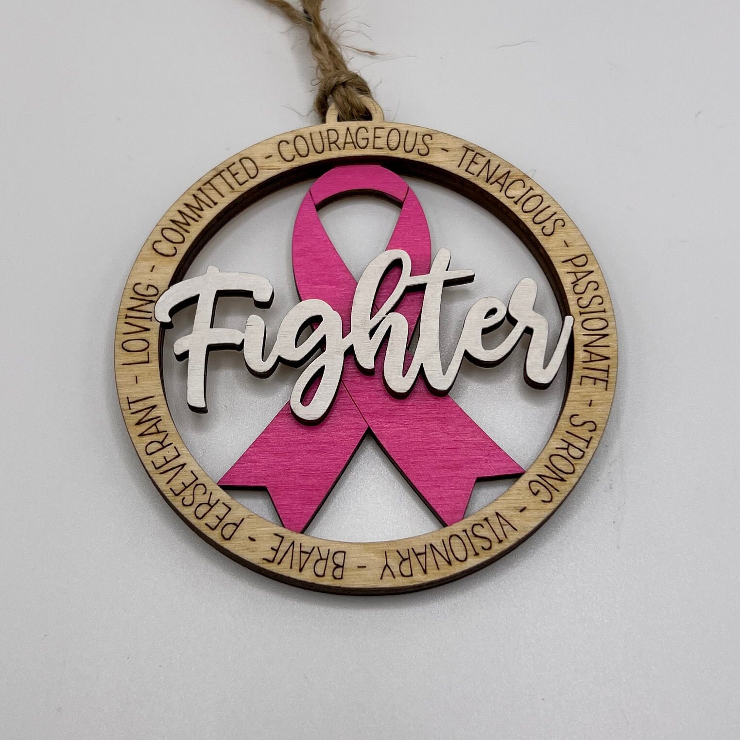 Cancer Awareness Ornament Breast Cancer Ornament Wooden - Etsy