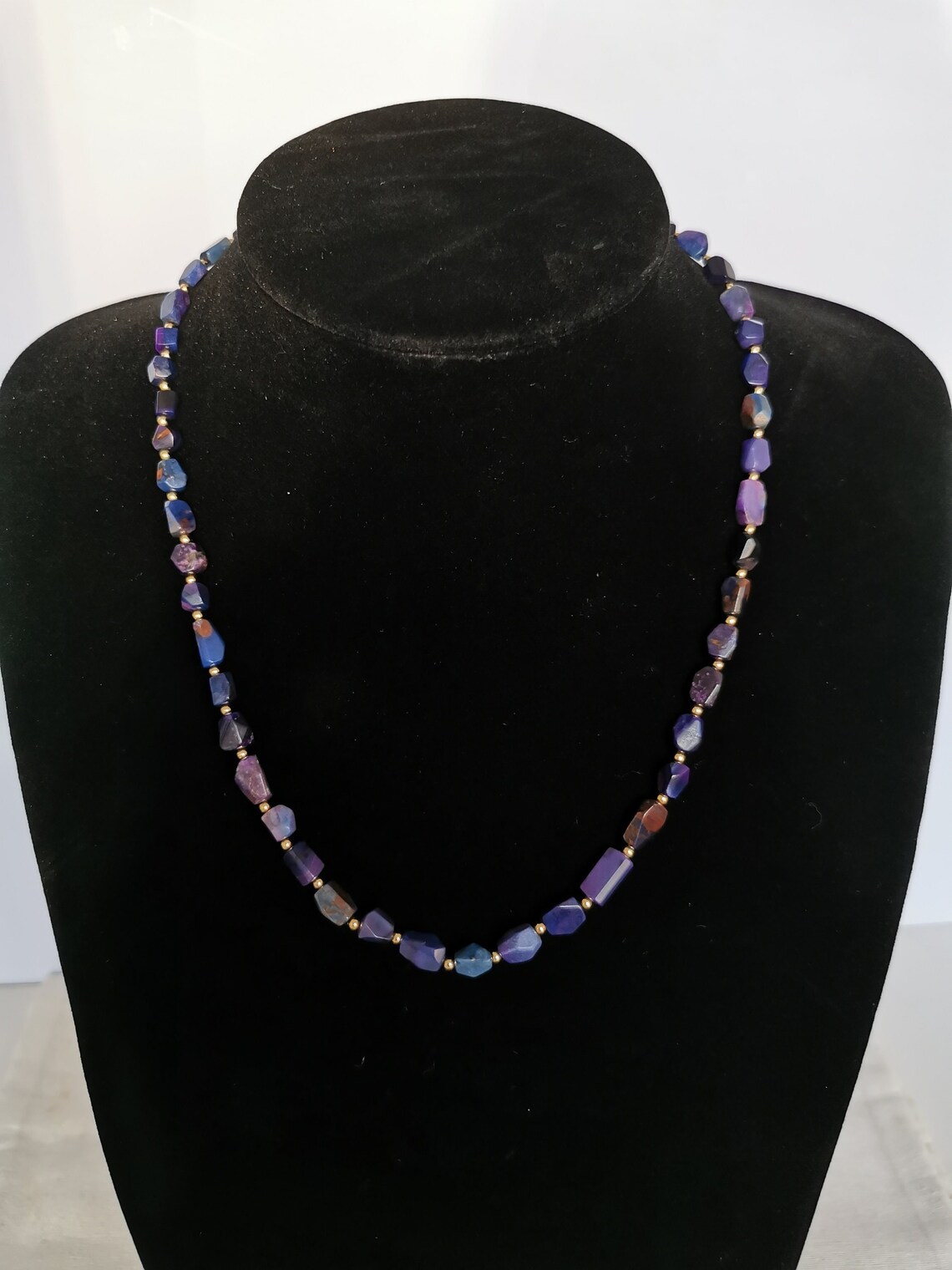 Natural Sugilite Rare Blue Purple Stone Hexagon Chips Crystal Necklace ...