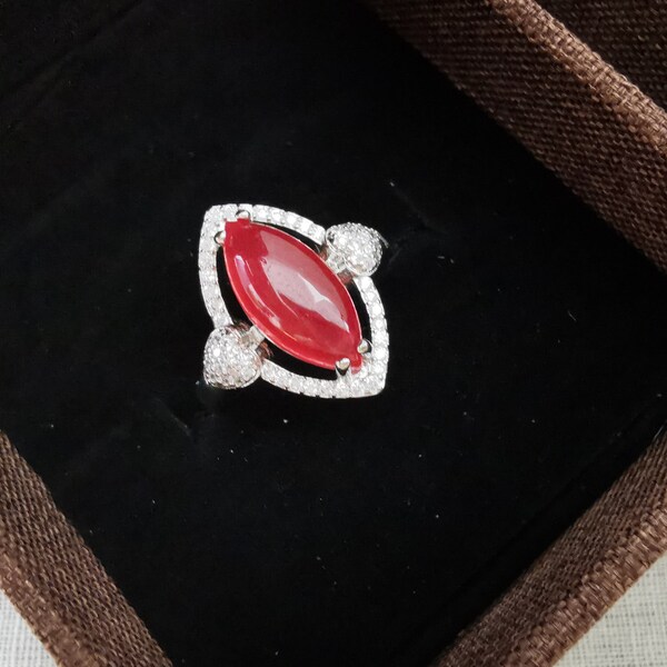 Red Jade Ring - Etsy