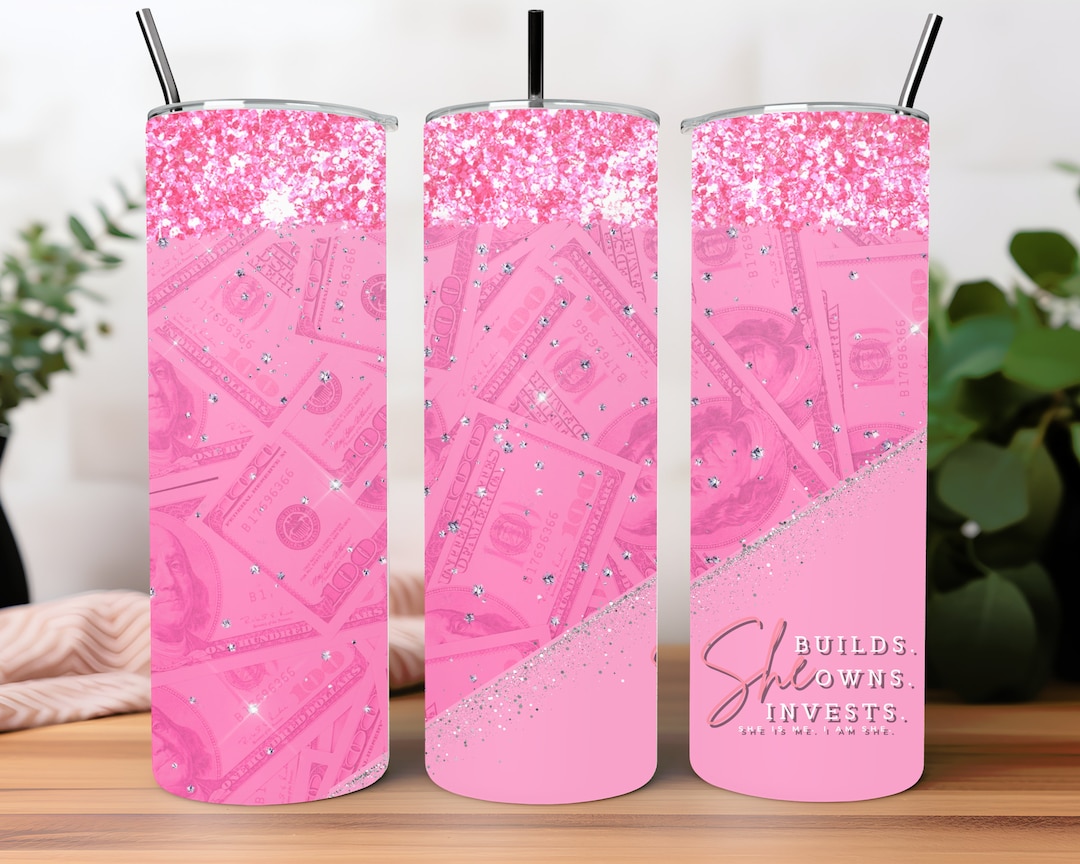 20oz Tumbler Luxury PNG Wrap| Money Tumbler Designer, Girl Boss Tumbler ...
