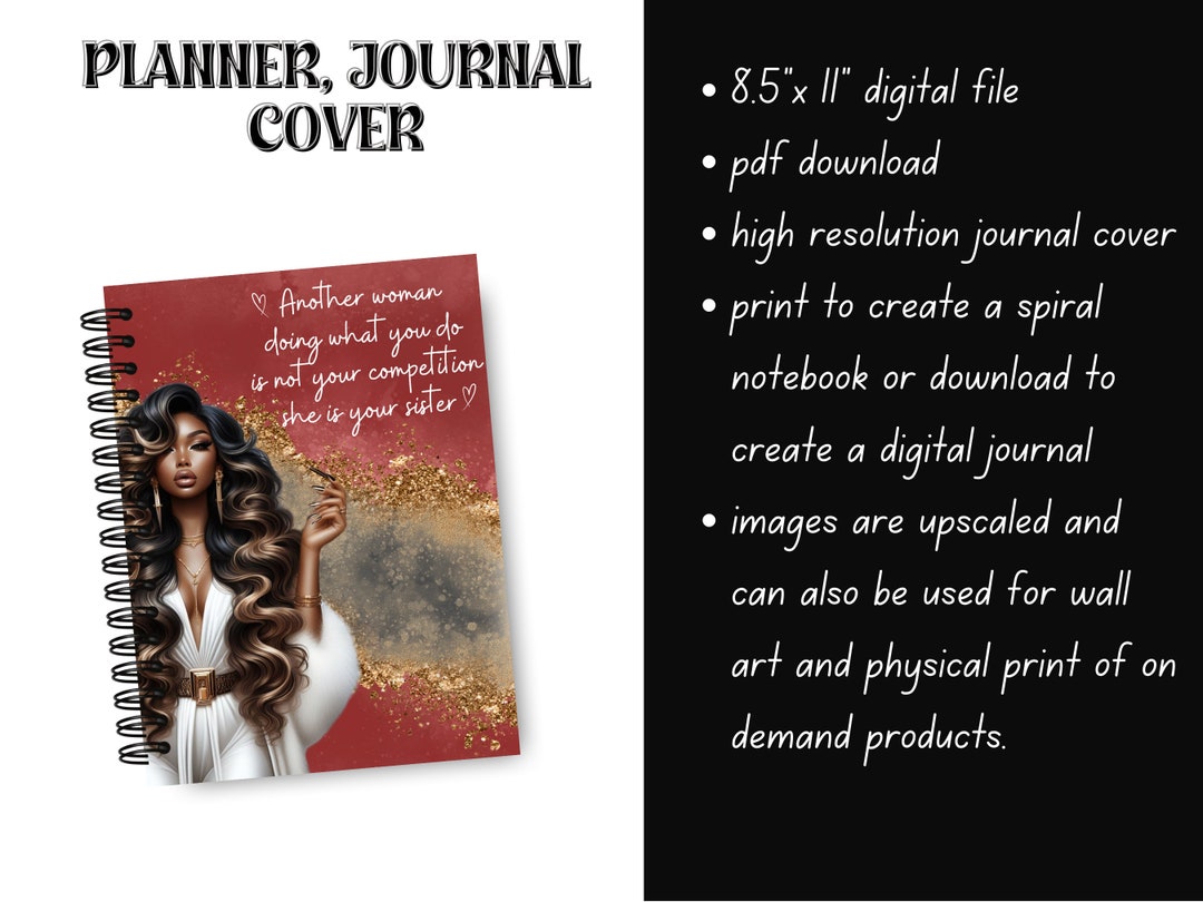 Printable Planner Cover, Notebook Cover, Girl Boss Journal Notebook ...