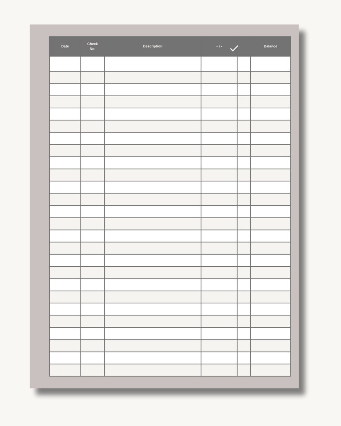 PRINTABLE Checkbook Register Inserts, Check Register Pages, Transaction ...