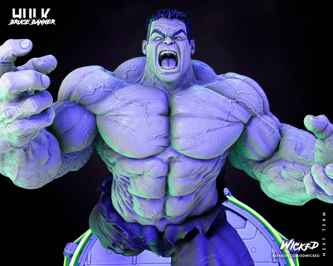 Hulk - 3D Printed & Painted Fan-art Statue - Etsy