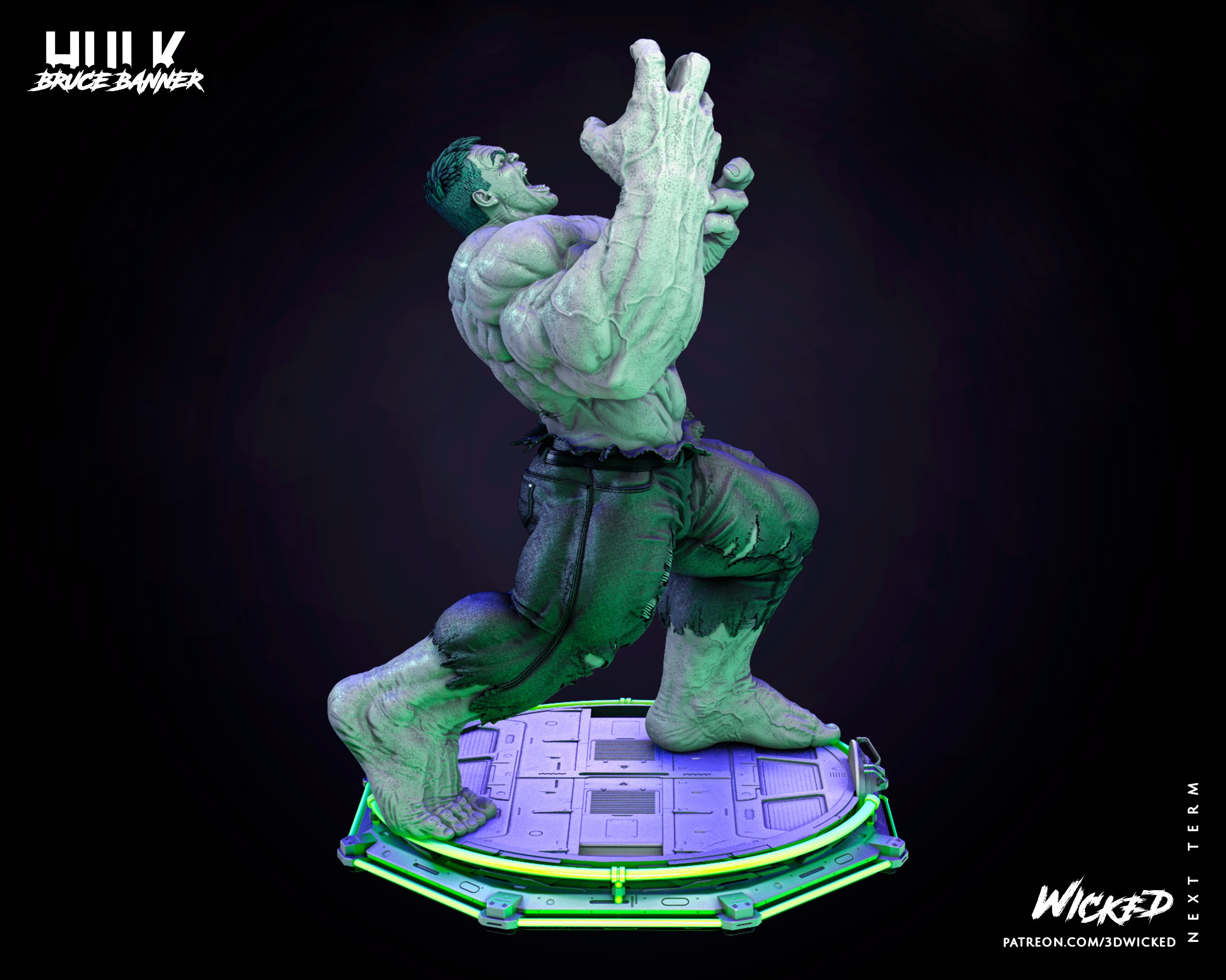Hulk 3D Printed & Painted Fan-art Statue - Etsy