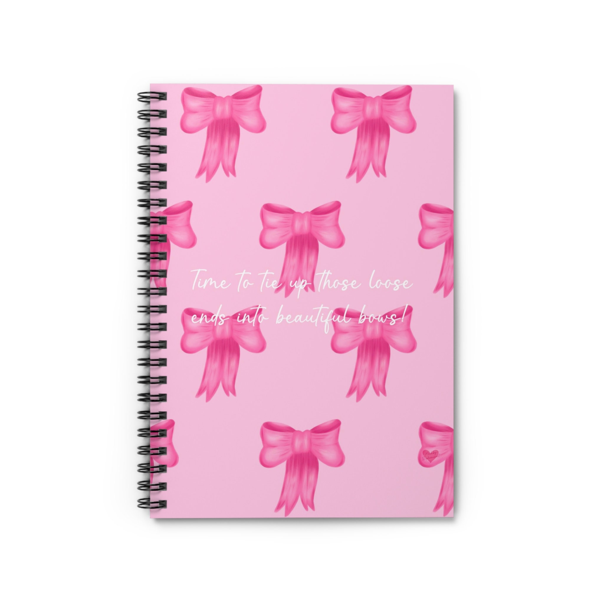 Pink Bows Spiral Notebook, Pink Bows Journal, Writer Gift, Travel Book ...