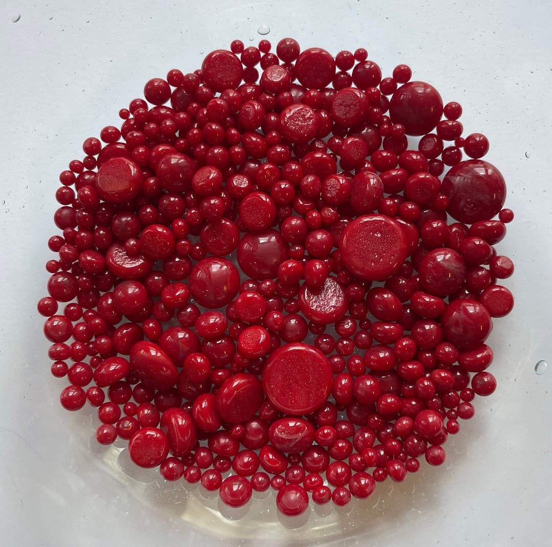 96 COE Oceanside Glass Fusing Dots Frit Balls Red Opal 1 Ounce - Etsy