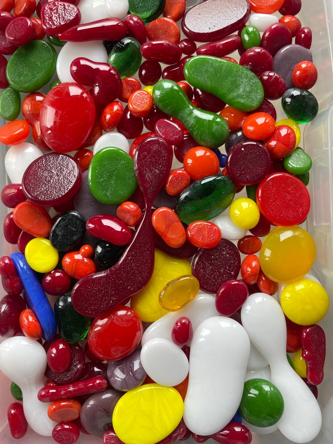 96 COE Oceanside Glass Fusing Dots Frit Balls Blobs Mixed Colors Bold ...