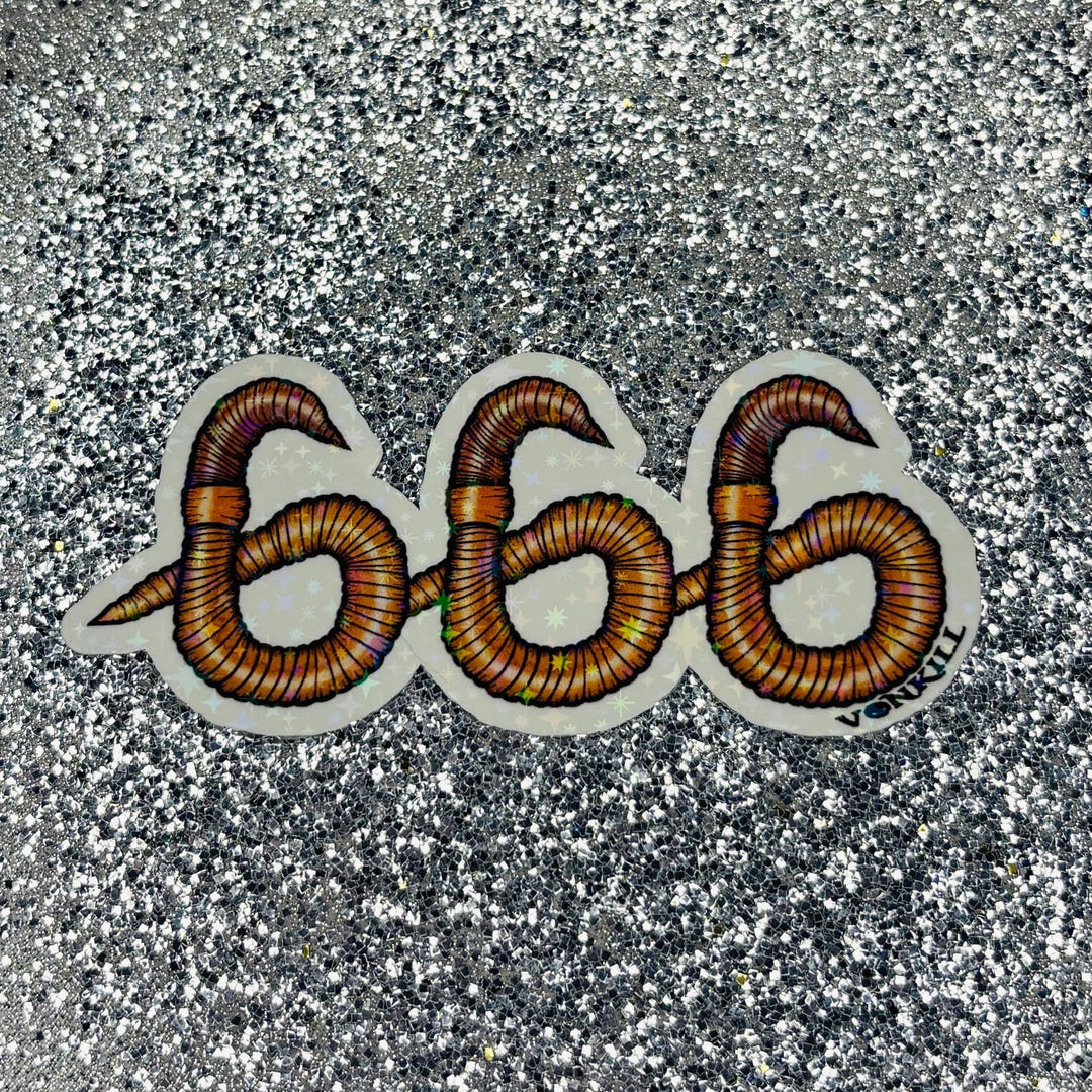 Worm 666 - Witchy Stars Holographic Vinyl Sticker - Etsy