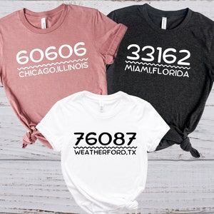 Personalized Zip Code Shirt City Shirt State Shirt Custom - Etsy