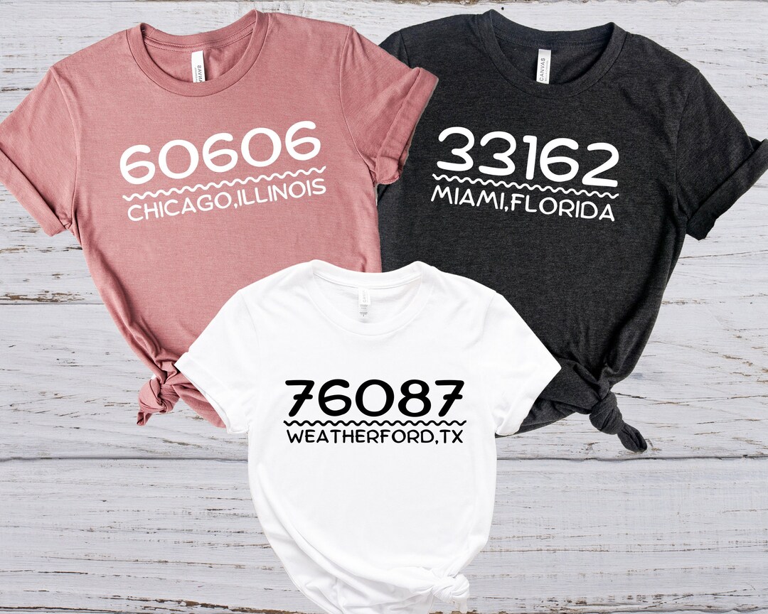Personalized Zip Code Shirt City Shirt State Shirt Custom - Etsy