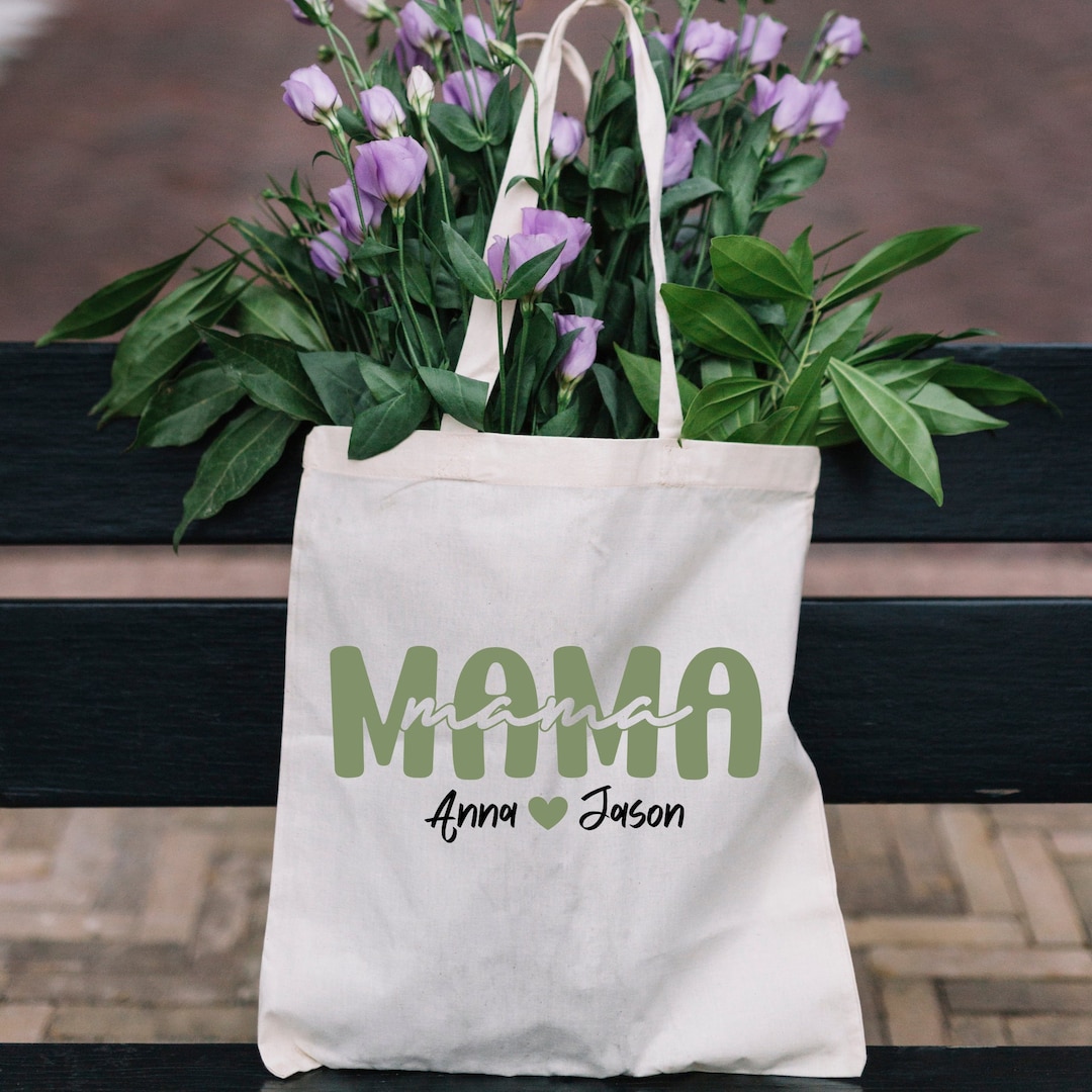 Custom Mama Tote Bag, Mothers Day Gift, Mothers Day Tote Bag, Custom ...