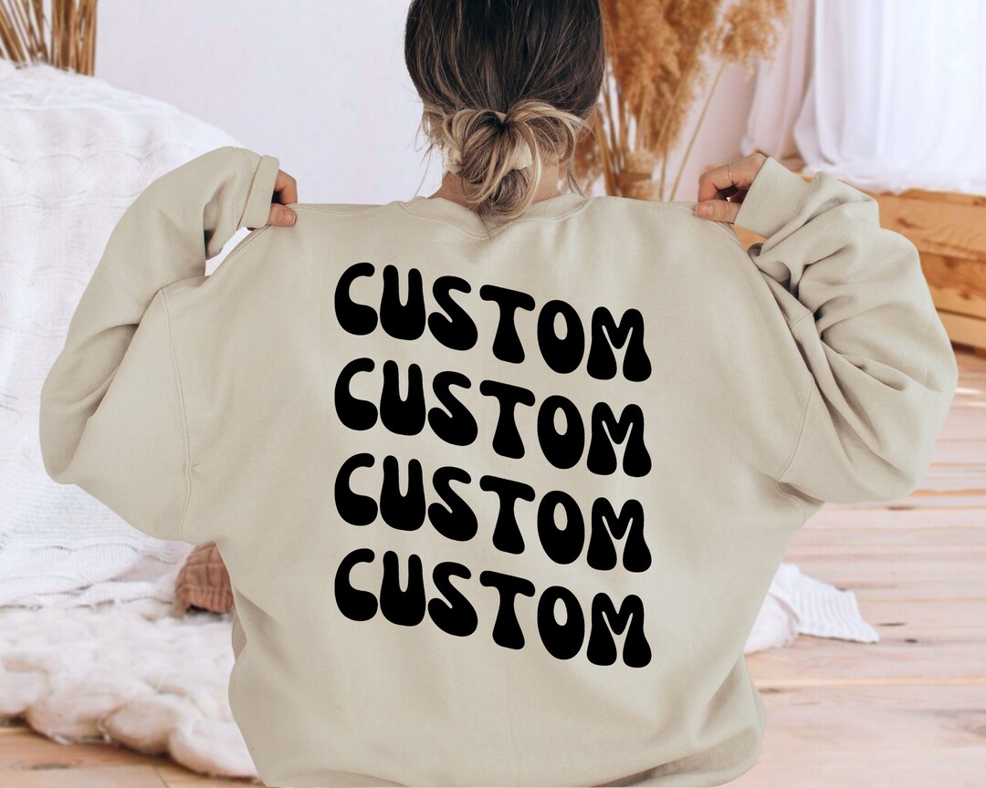 Custom Back Print Hoodie, Personalized Graphic Hoodie, Minimal Custom ...
