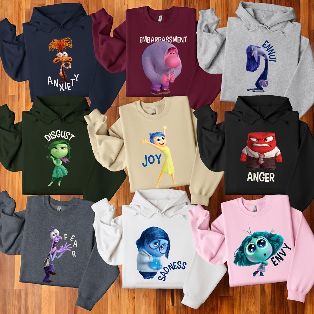 Inside Out Sweatshirts, Inside Out Characters Hoodie, Matching Inside ...