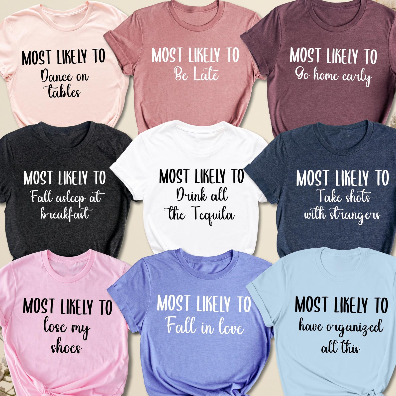 Custom Most Likely to Matching Shirts: Funny Group Vacation Tees - Etsy