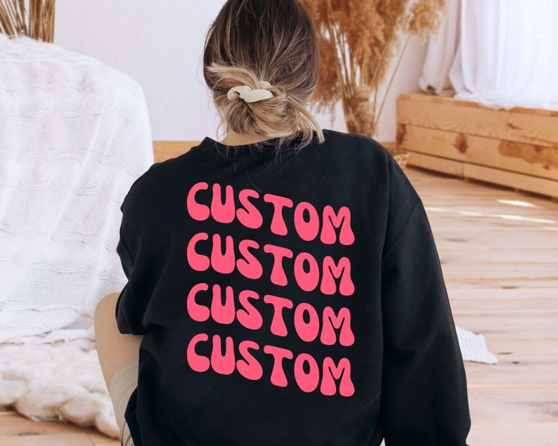 Custom Back Print Hoodie, Personalized Graphic Hoodie, Minimal Custom ...