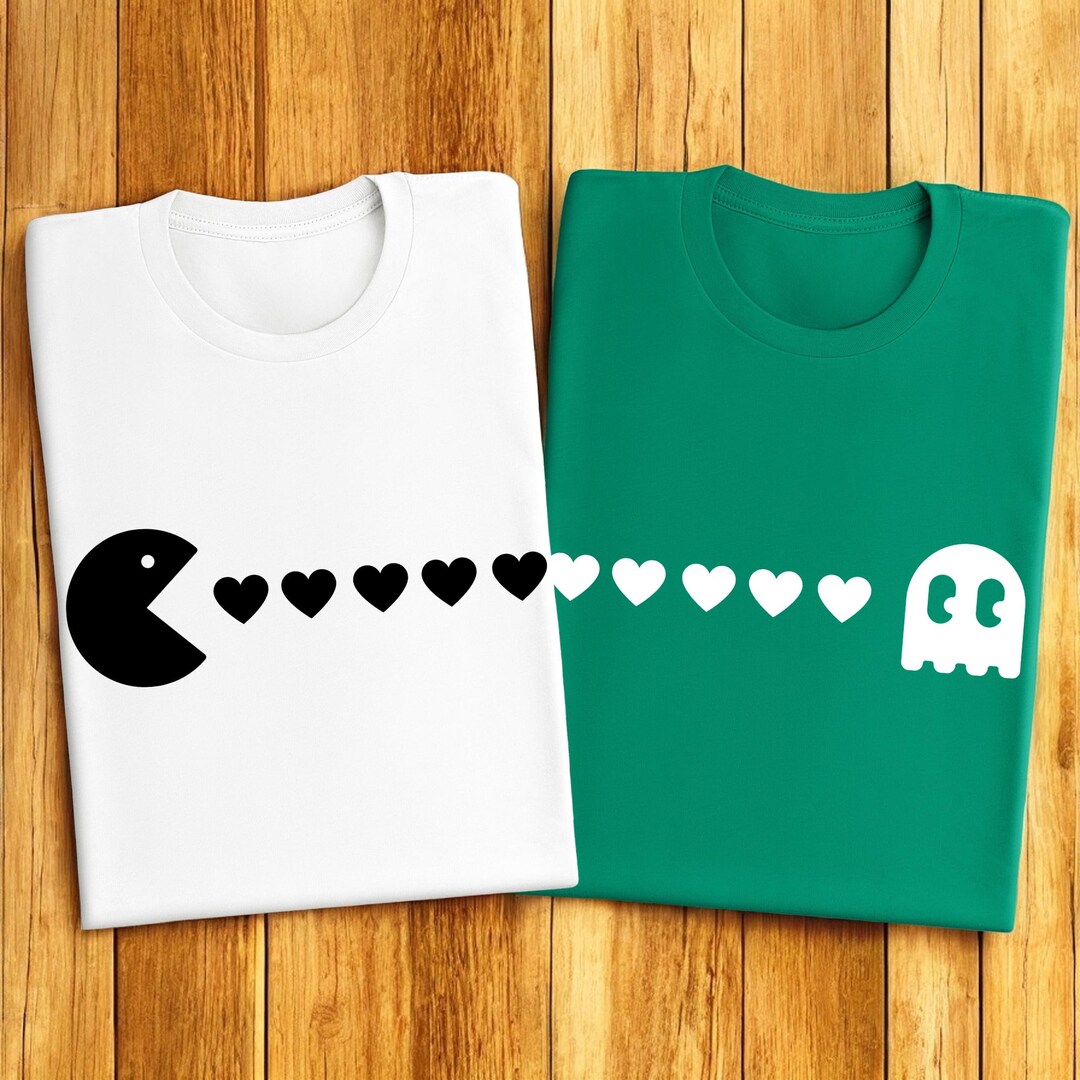Valentine's Day Pacman Shirts, Funny Couple Tee, Video Game T-shirt ...