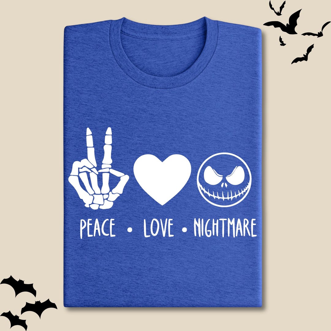Peace Love Nightmare Shirt, Gothic Halloween Tee - Etsy