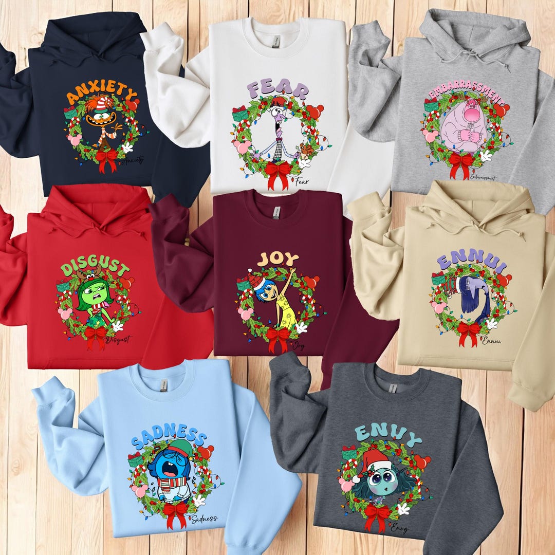 Christmas Inside Out Sweatshirt, Inside Out Characters Hoodie, Family ...