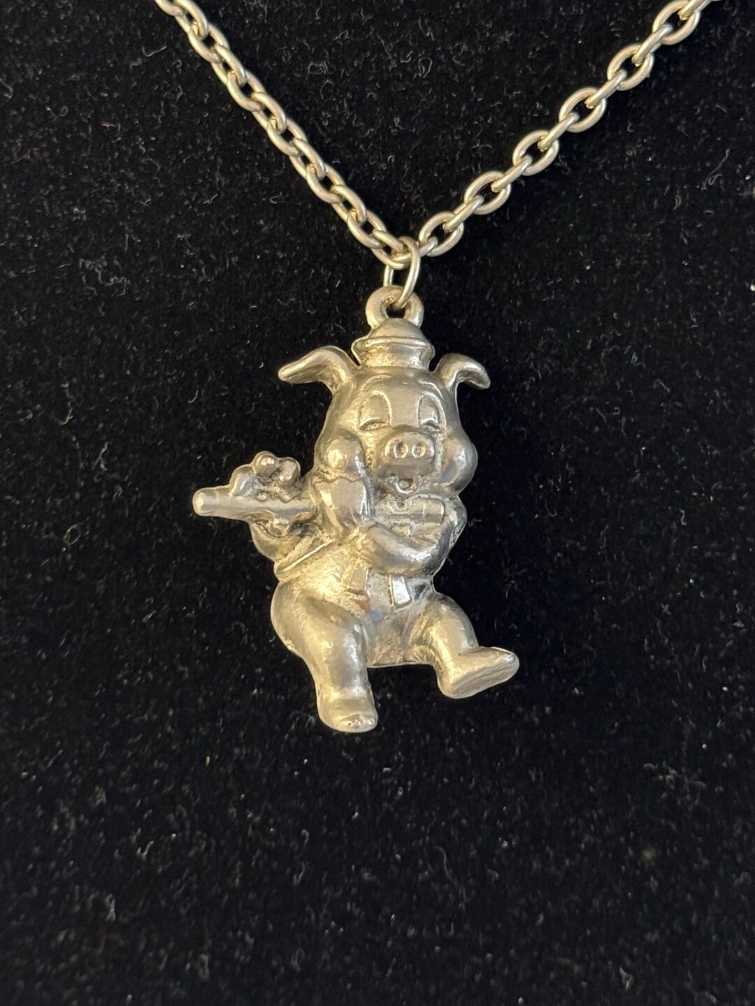Vintage Walt Disney Prod Productions Pig With Flute Pendant & Chain - Etsy