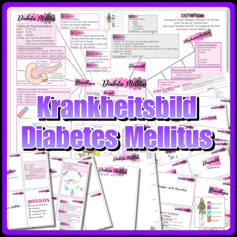 025/003 DIABETES MELLITUS Summary A4 and Learning Cards A6 to Laminate ...