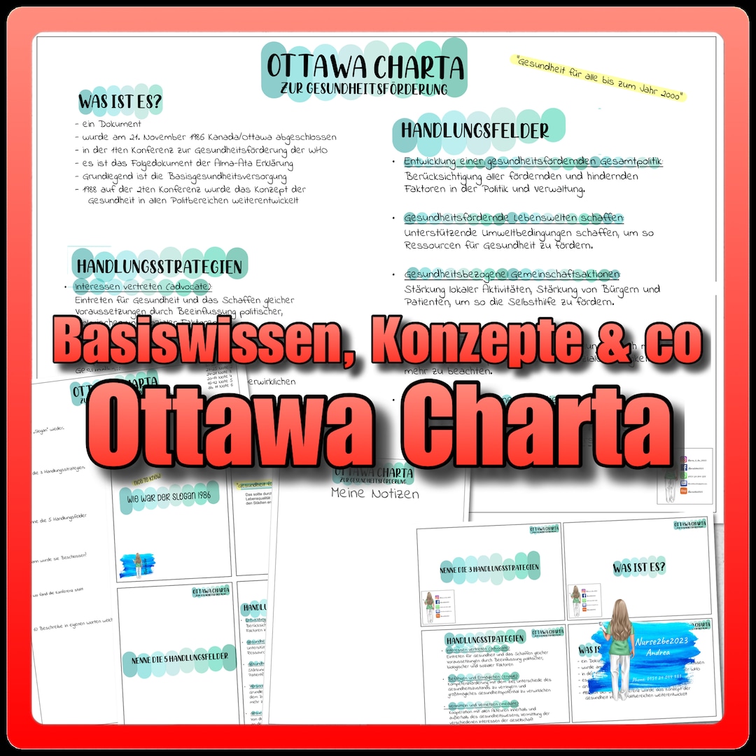 006/016 Ottawa Charter Summary A4 and Learning Cards to Print - Etsy