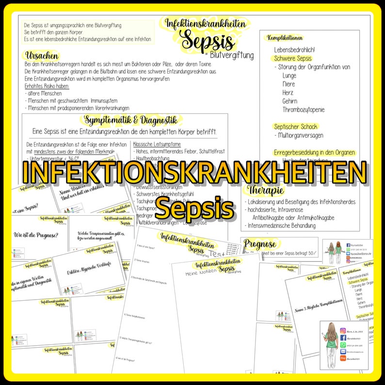 014/003 Sepsis Infectious Diseases - Flashcards and Summary to Print - Etsy