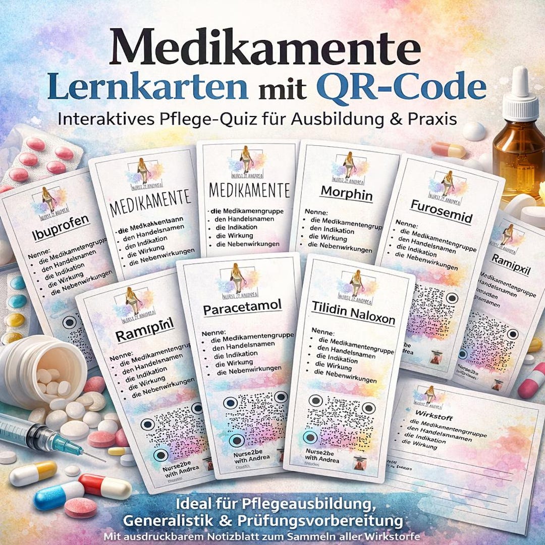 Medication Flashcards With QR Code - Etsy