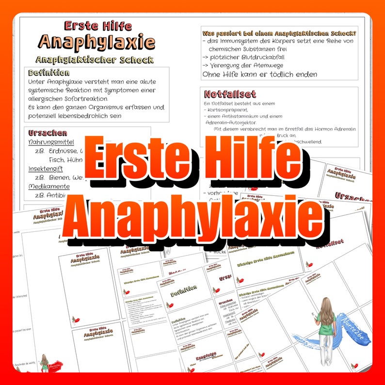160 First Aid Anaphylaxis Summary and Flashcards - Etsy